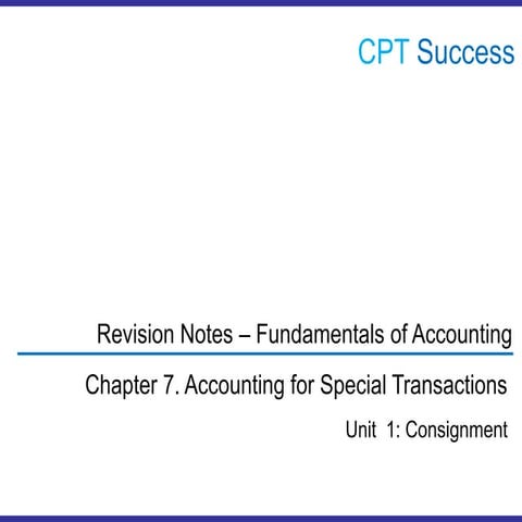 Lecture 12. consignment accounting | PDF