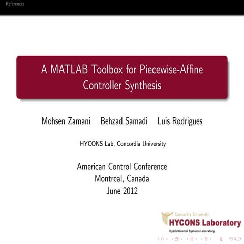 A MATLAB Toolbox for Piecewise-Affine Controller Synthesis | PDF
