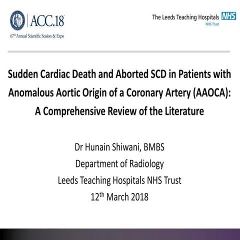 Sudden Cardiac Death and Aborted SCD in Patients with Anomalous Aortic ...