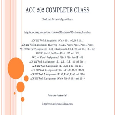 Acc 202 complete class | PPT | Undergraduate Education | College Education