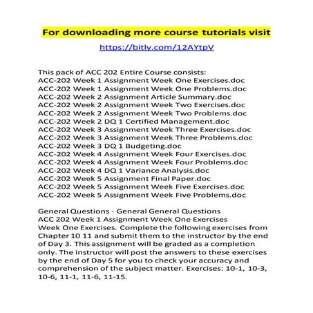 Acc 202 entire course | DOCX