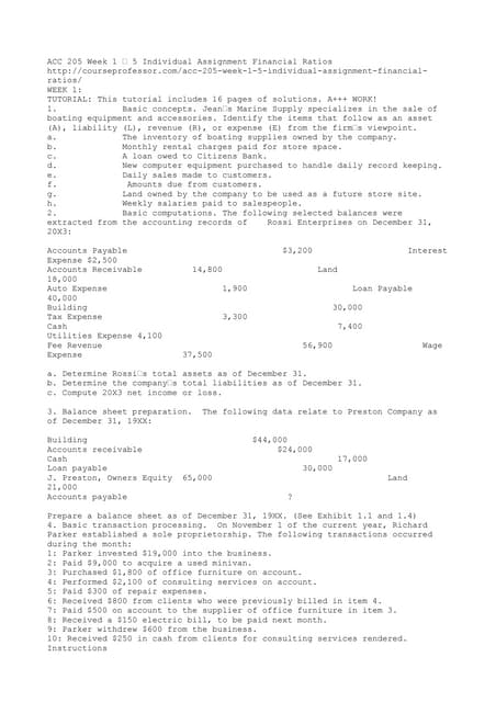 Chapter 2 Basic Financial Statements exercise and solutions | DOCX