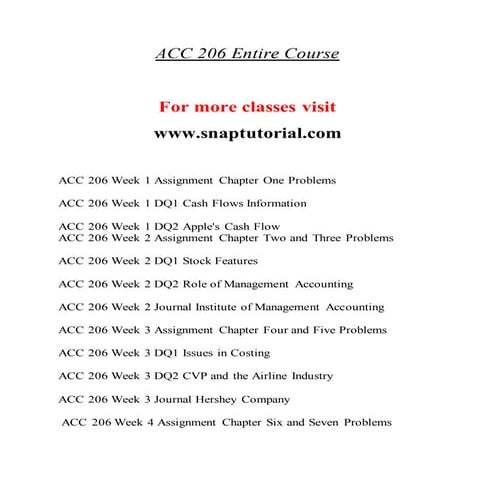 Acc 206 Exceptional Education / snaptutorial.com