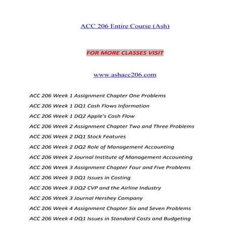 ACC 206 Week 1 Assignment Chapter One Problems Please complet.docx