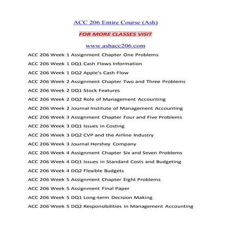 ACC 206 Week 1 Assignment Chapter One Problems Please complet.docx