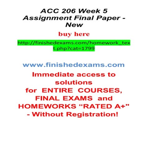 Acc 206 week 5 assignment final paper new | PDF
