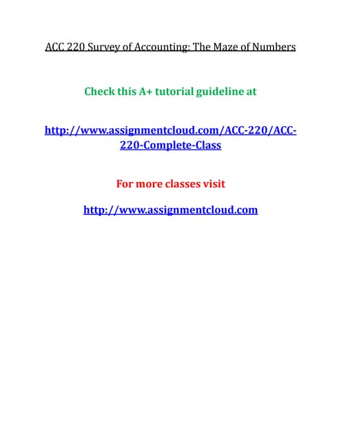 ACC 300 Entire Course New | PDF