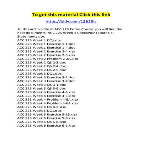 Acc 225 entire course | PDF