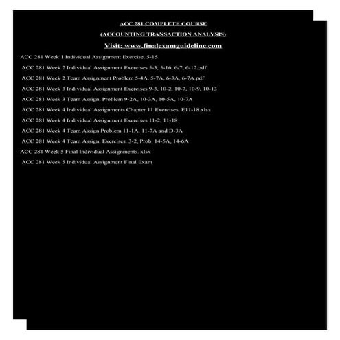 Acc 281 entire course | DOC