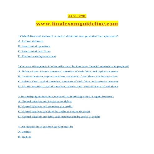 Acc 434 final exams | DOCX