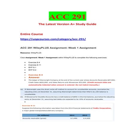 ACC-291-Week-5-ASSIGNMENT-WILEY-PLUS-Week five assignment wiley plus | PDF