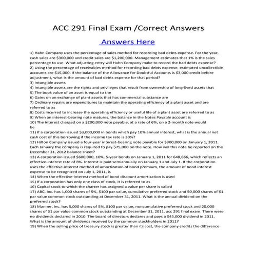 Acc 291 final exam | DOC