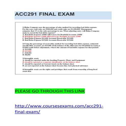 Acc300 final exam | DOCX