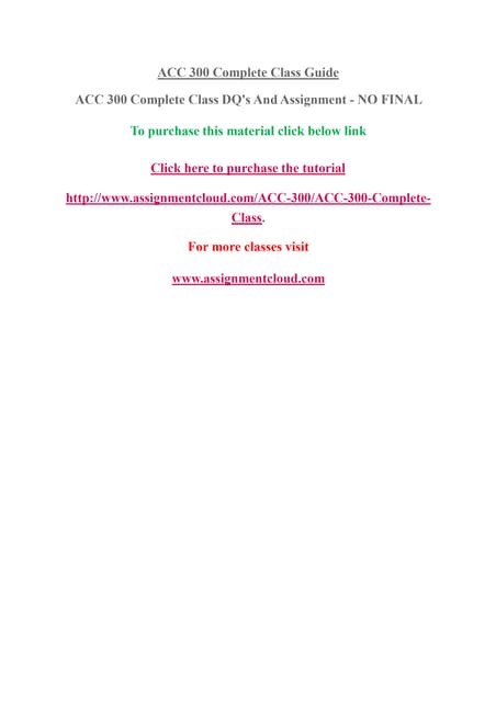 Acc 202 complete class | PPT | Undergraduate Education | College Education