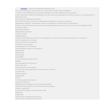 Acc 300 final exam | DOCX