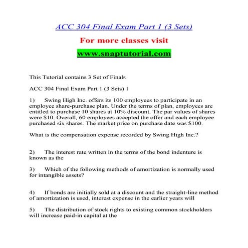 ACC 304 Extraordinary Success |snaptutorial.com