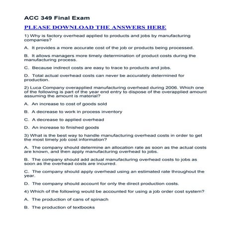Acc 349 final exam | DOCX
