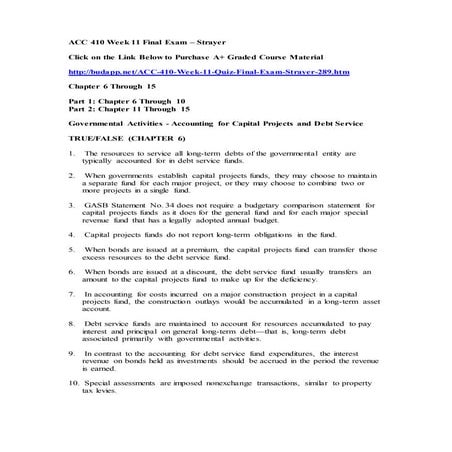 Acc 410 week 11 final exam | DOCX