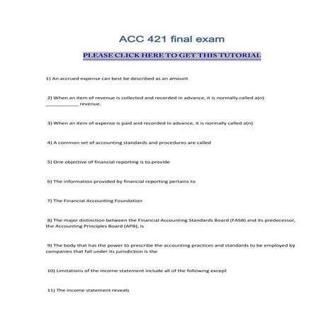 Acc 421 final exam | DOCX