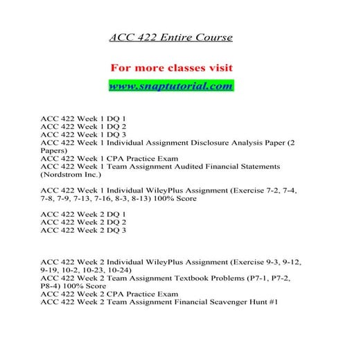 ACC 422 Final Exam Guide All 3 Sets3 | PDF