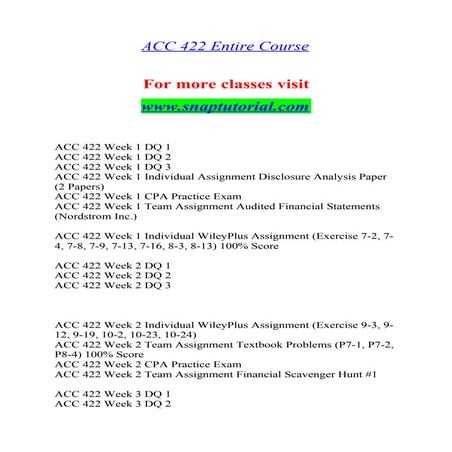 Acc 422 Exceptional Education / snaptutorial.com