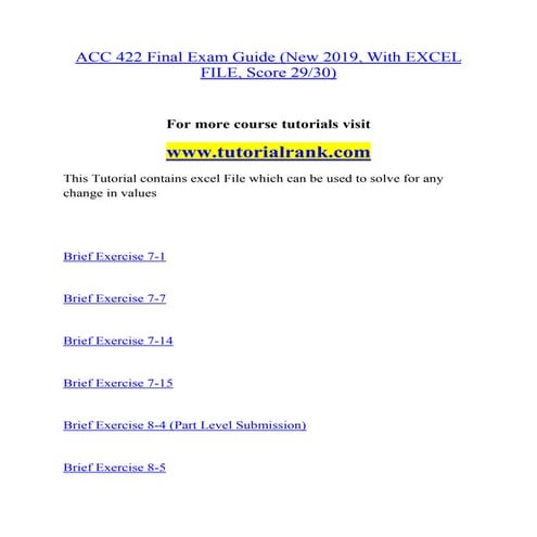 ACC 422 Enhance teaching - tutorialrank.com