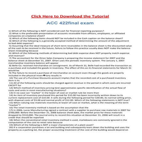 Acc 422 final exam | DOCX