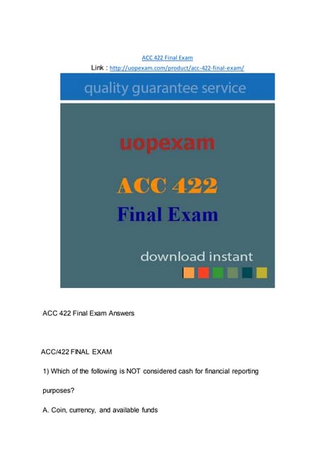 Acc 422 final exam answers are here | DOCX