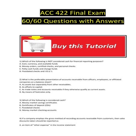 Acc 422 final exam | DOCX
