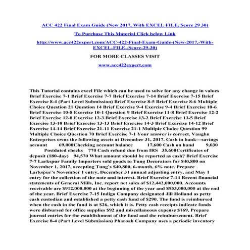 ACC 422 Final Exam Guide | PDF