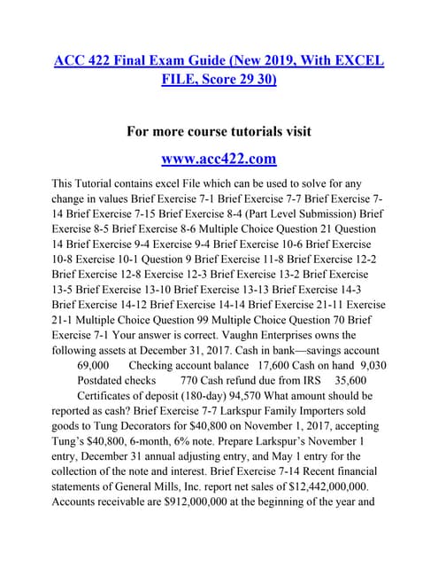 Uop acc-422-week-4-wiley plus-assignment | PDF