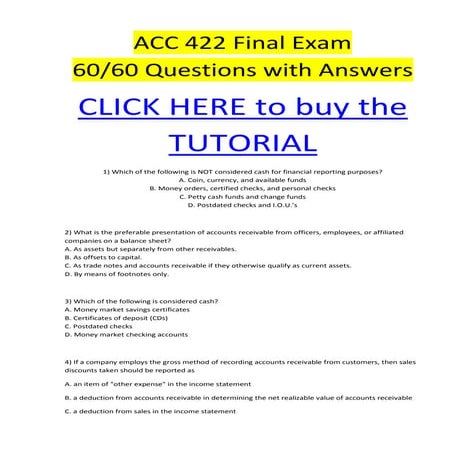 Acc 422 final exam | DOCX