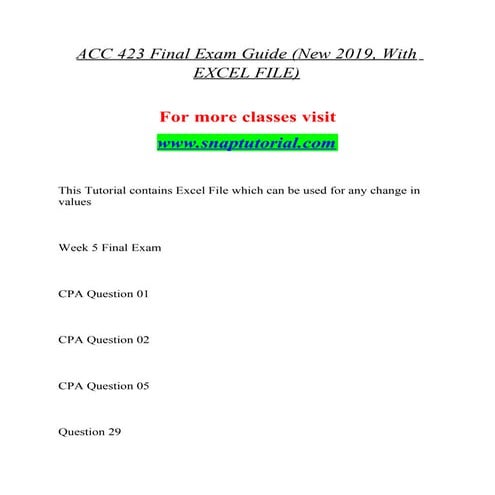 Acc 423 Enhance teaching-snaptutorial.com