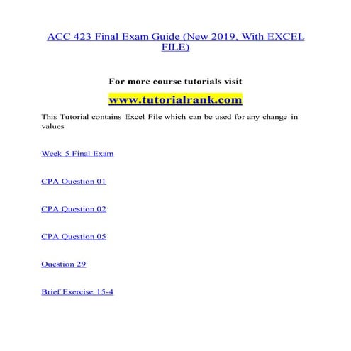ACC 423 Effective Communication/tutorialrank.com