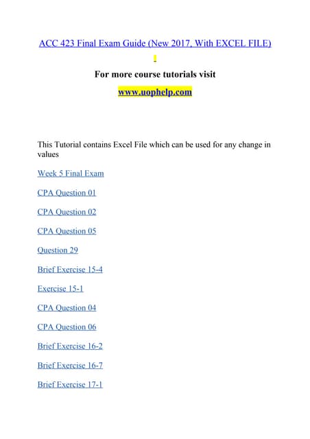 ACC 423 Expect Success/newtonhelp.com