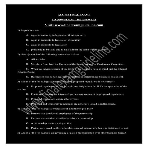 Acc 455 final exam | DOC