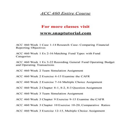 Acc 460 entire course | DOC
