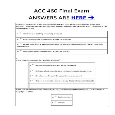 Acc 561 acc/561 final exam 100% correct answers | DOCX