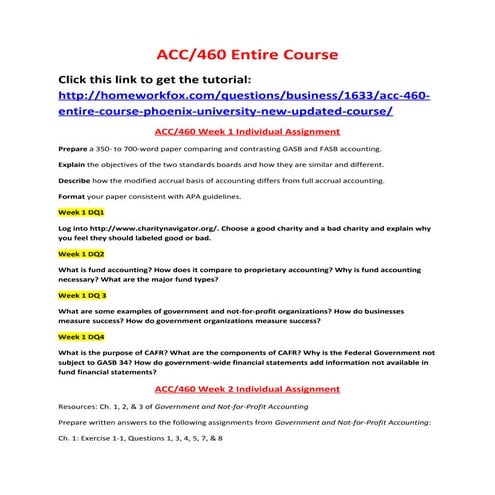 Acc 460 entire course | DOC