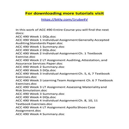 Acc 490 entire course | PDF