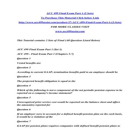 ACC 499 Final Exam Guide | PDF