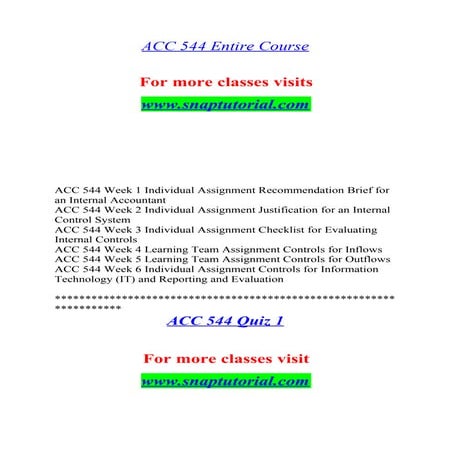 Acc 544 Exceptional Education / snaptutorial.com