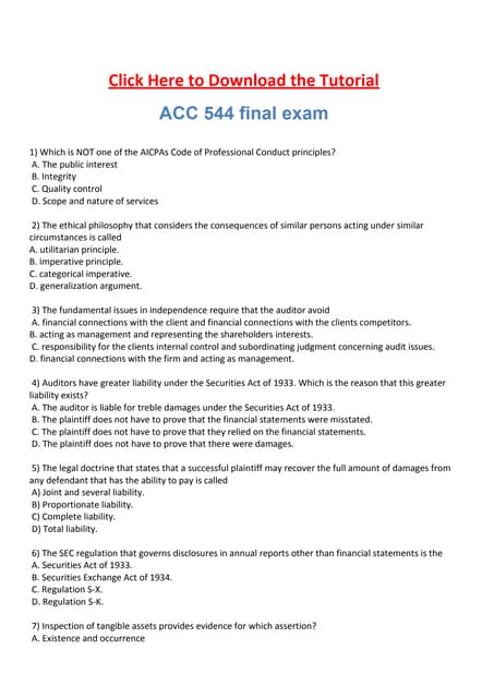 Acc 492 final exam solution | PDF