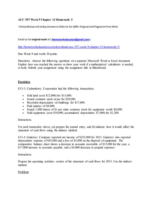 Acct 346 week 7 homework assignment new | PDF