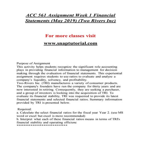 ACC 561 Education Organization / snaptutorial.com