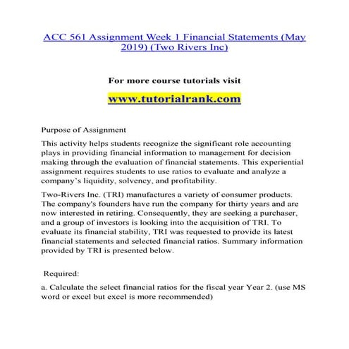 ACC 561 Enhance teaching - tutorialrank.com
