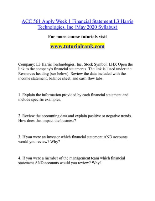 ACC 690 Milestone Two | PDF