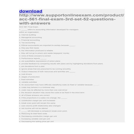 Acc 561 final_exam_3rd_set_52_questions_with | DOCX