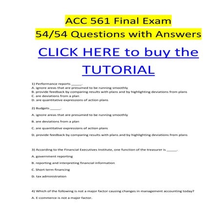 Acc 561 final exam | DOCX