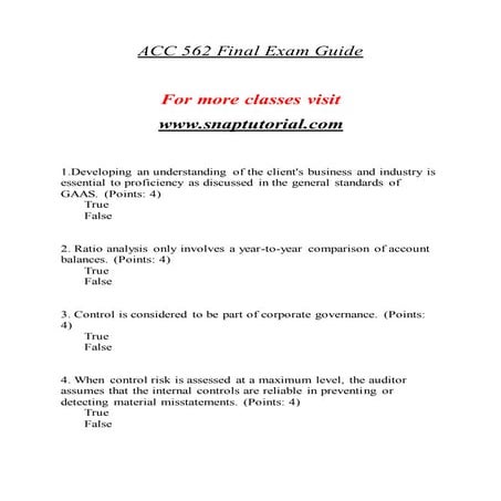 Acct 400 final exam answers | PDF